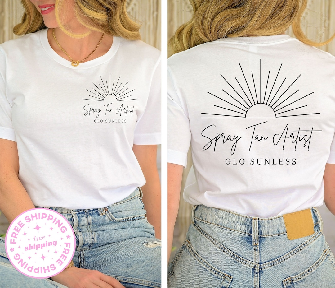 Custom Spray Tan Artist Shirt - Salon Spa Business Name Shirts ...