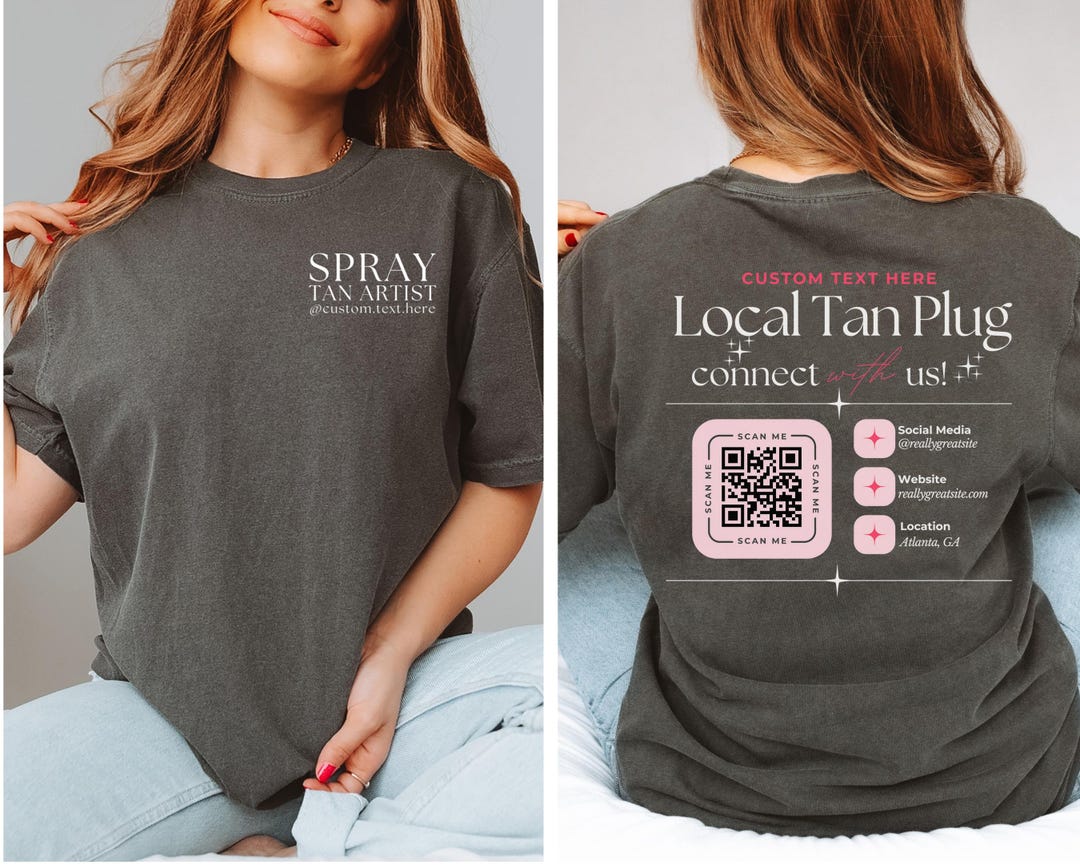 Personalized Spray Tan Artist Shirt: Custom QR Code Tanning Salon Gift - Etsy