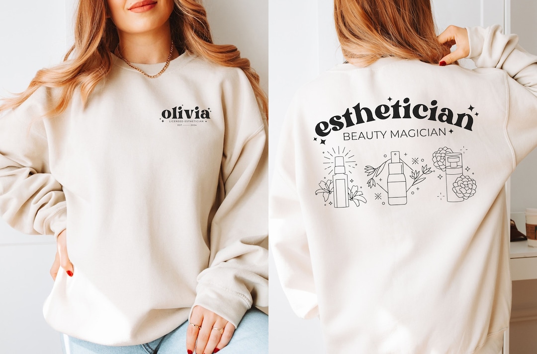 Custom Esthetician Sweatshirt Personalized Aesthetician Gifts ...