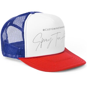Custom Spray Tan Artist Trucker Hat Spray Tanning Personalized Instagram Handle Custom Hat ...