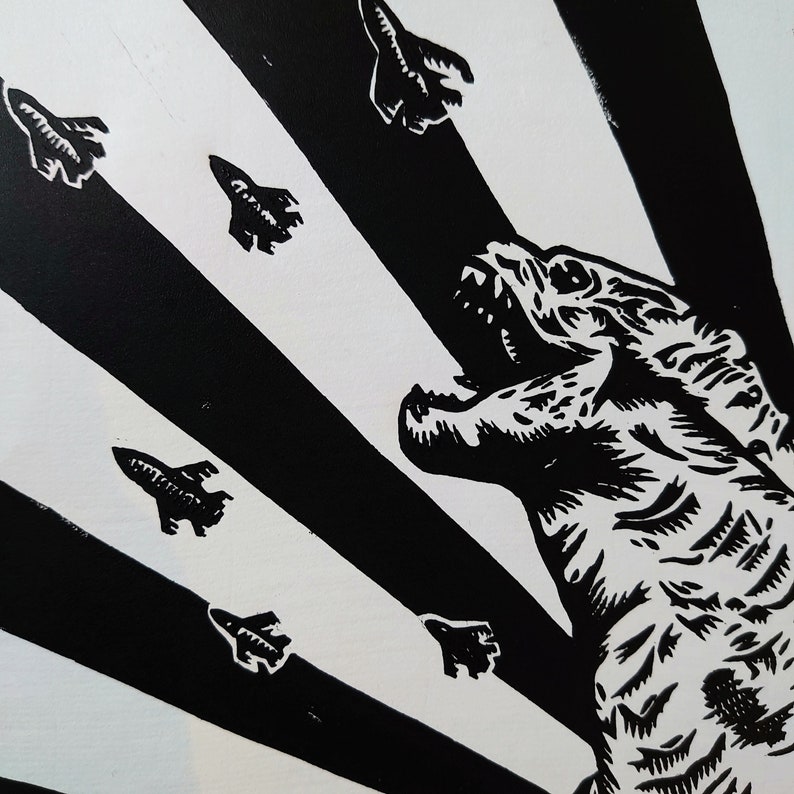 Godzilla (2014) Linocut Print - Etsy