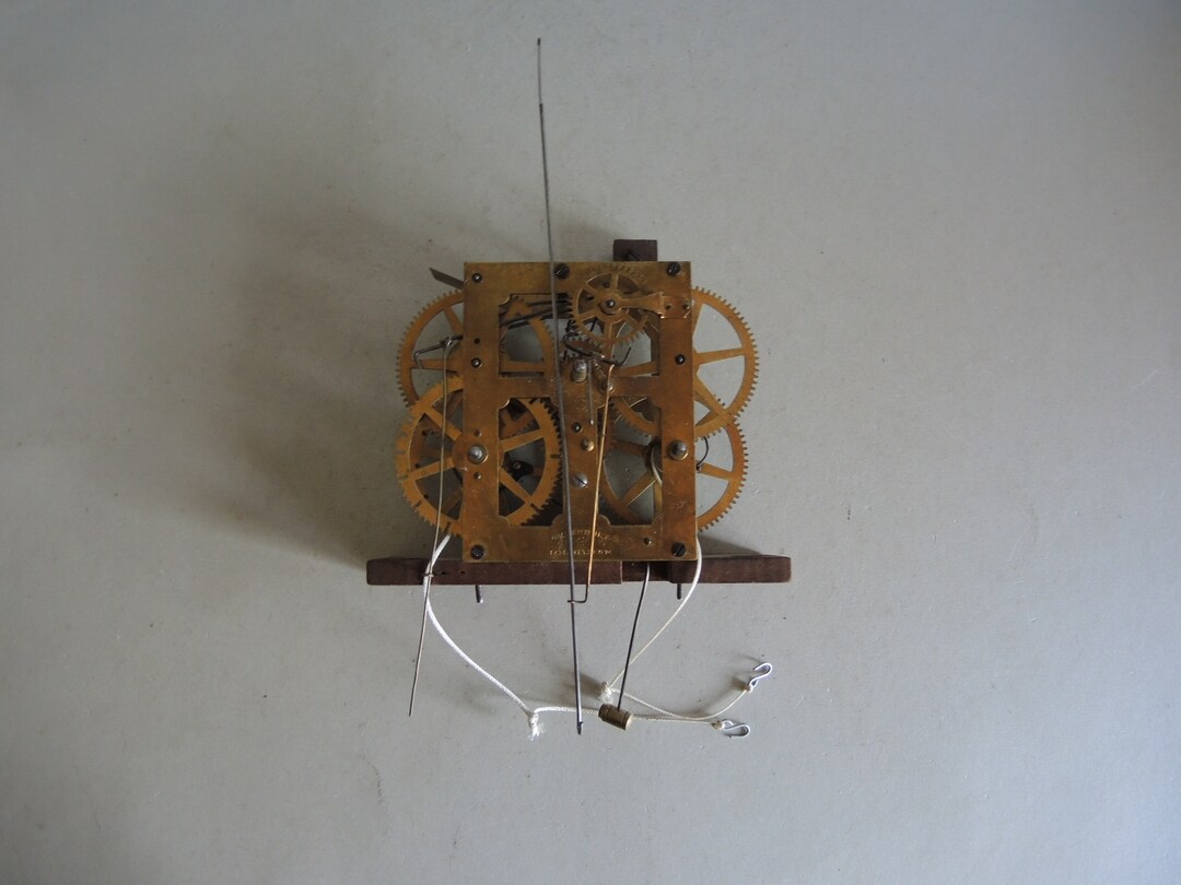 Antique 1800s American Wall Clock Waterbury Movement / Steampunk Art ...