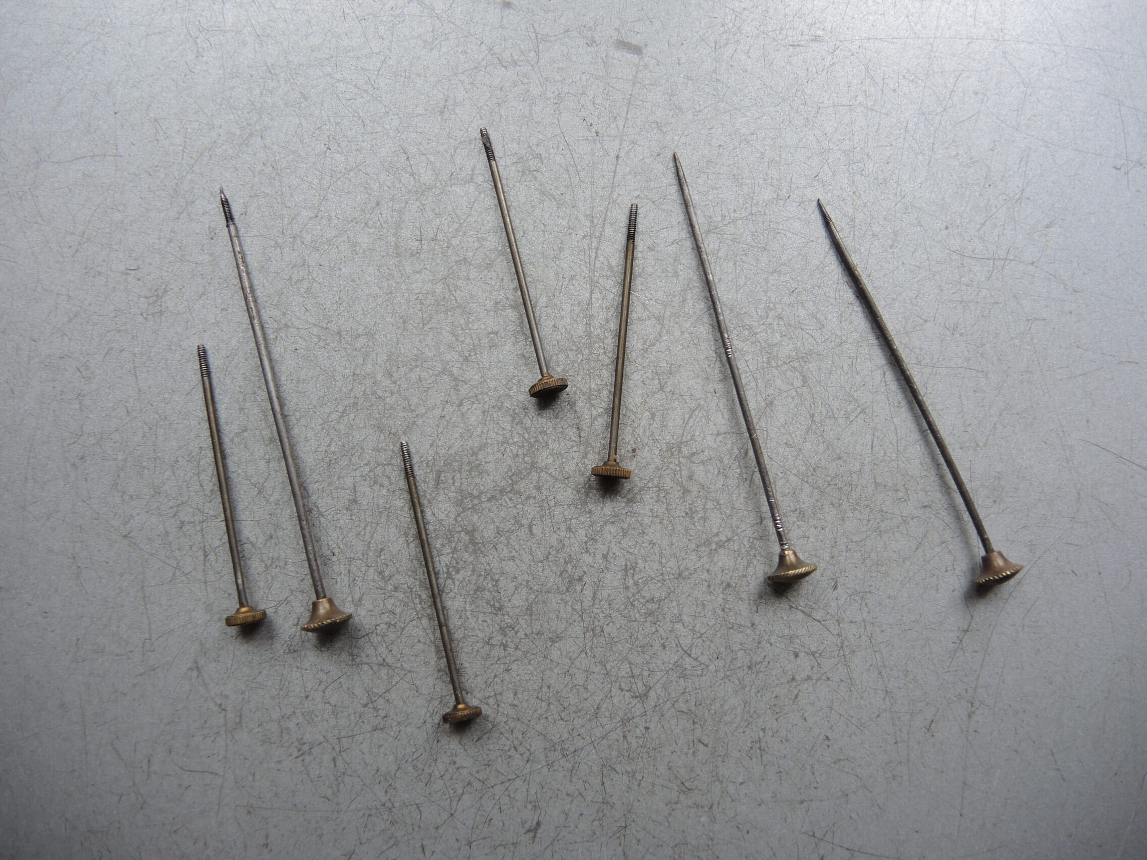 Set of 4 3 Antique Brass Head Clock Movement Dial Fixation Screws ...