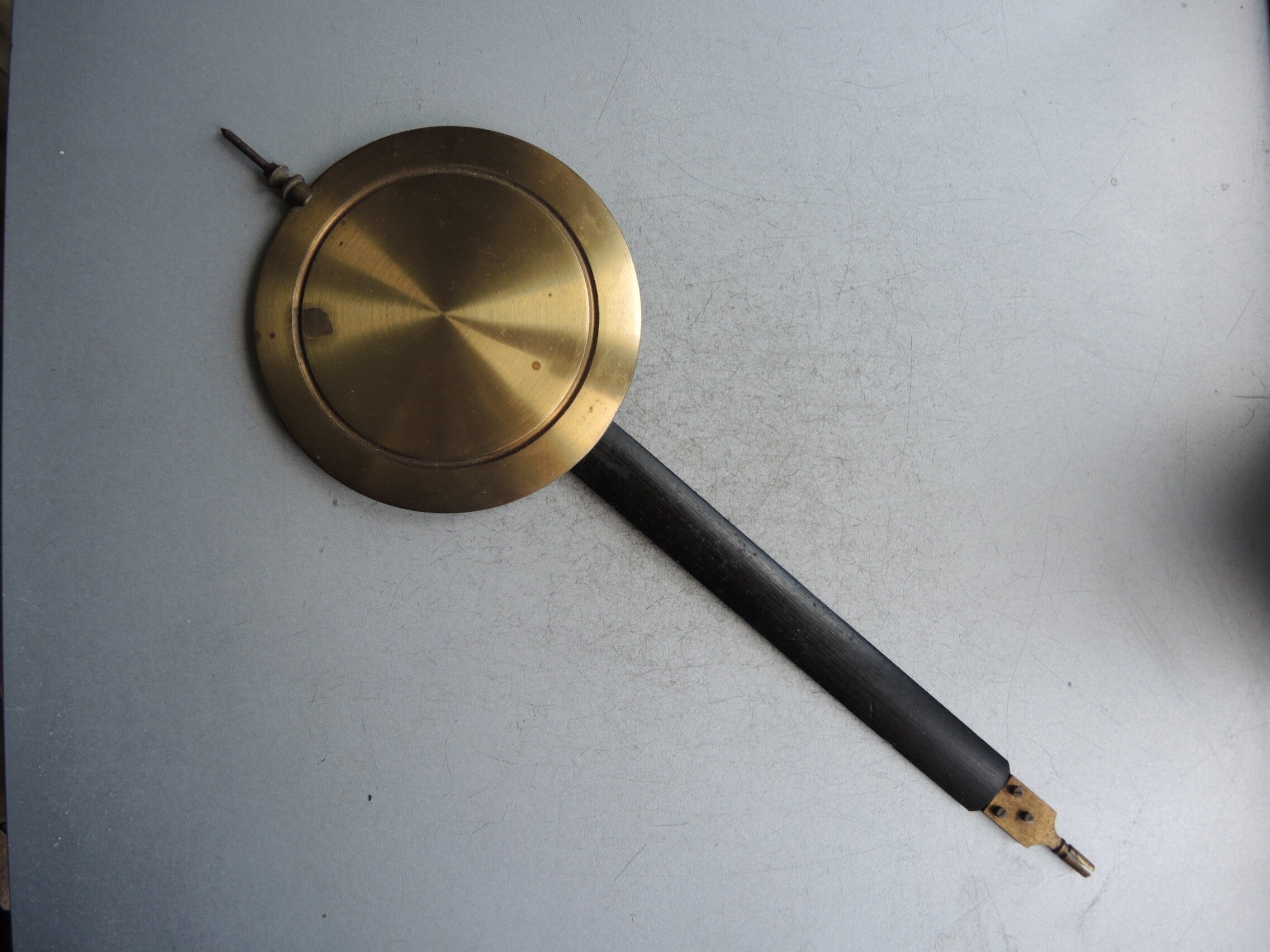 Antique Solid Brass and Wood Clock Pendulum // German Wall Clock Parts ...