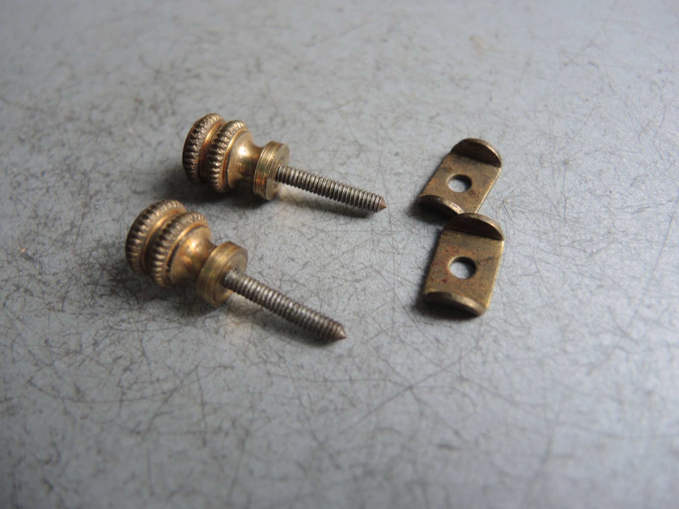 Set of Antique Brass Head Clock Movement Mount Fixation Screws / German ...