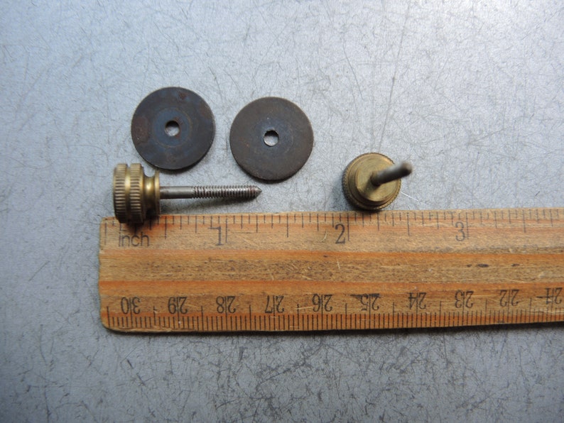 Set of Antique Brass Head Clock Movement Mount Fixation Screws / German ...