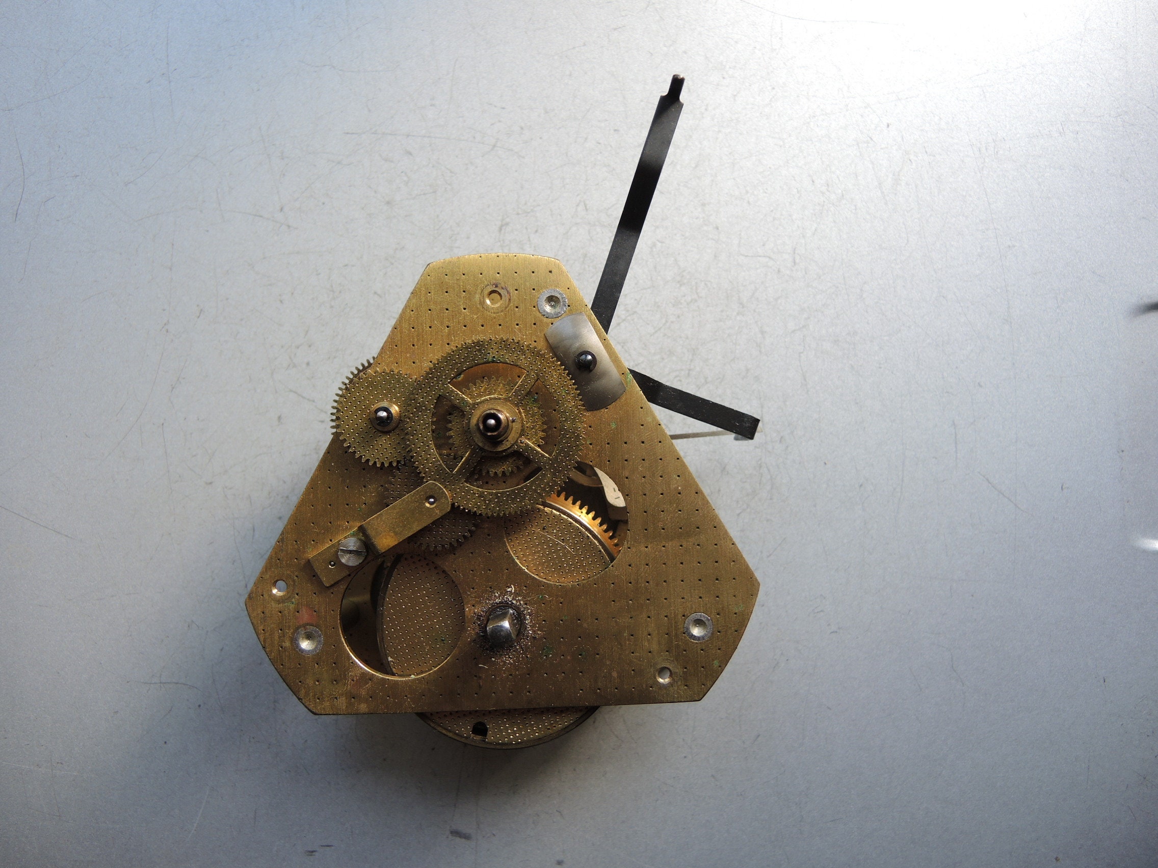 WORKING Vintage Ship Clock Brass Movement GUB GLASHUTTE / German Clock ...