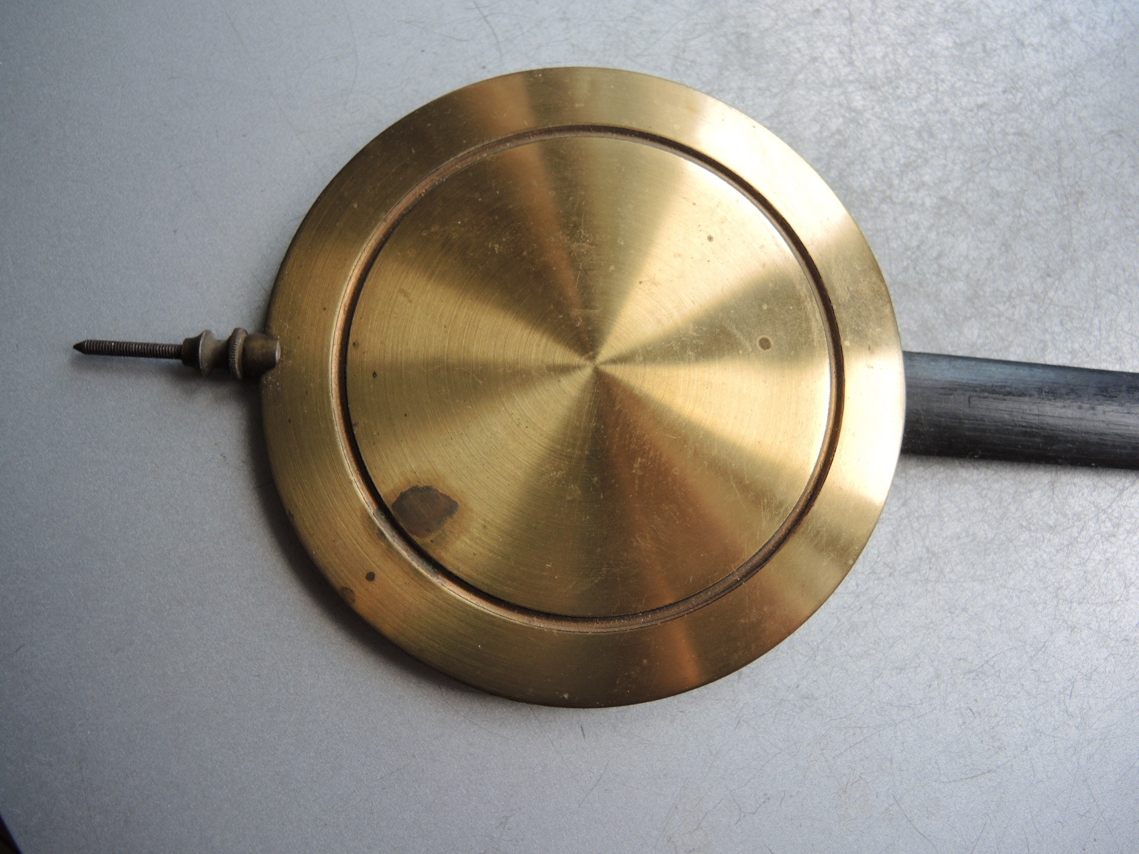 Antique Solid Brass and Wood Clock Pendulum // German Wall Clock Parts ...