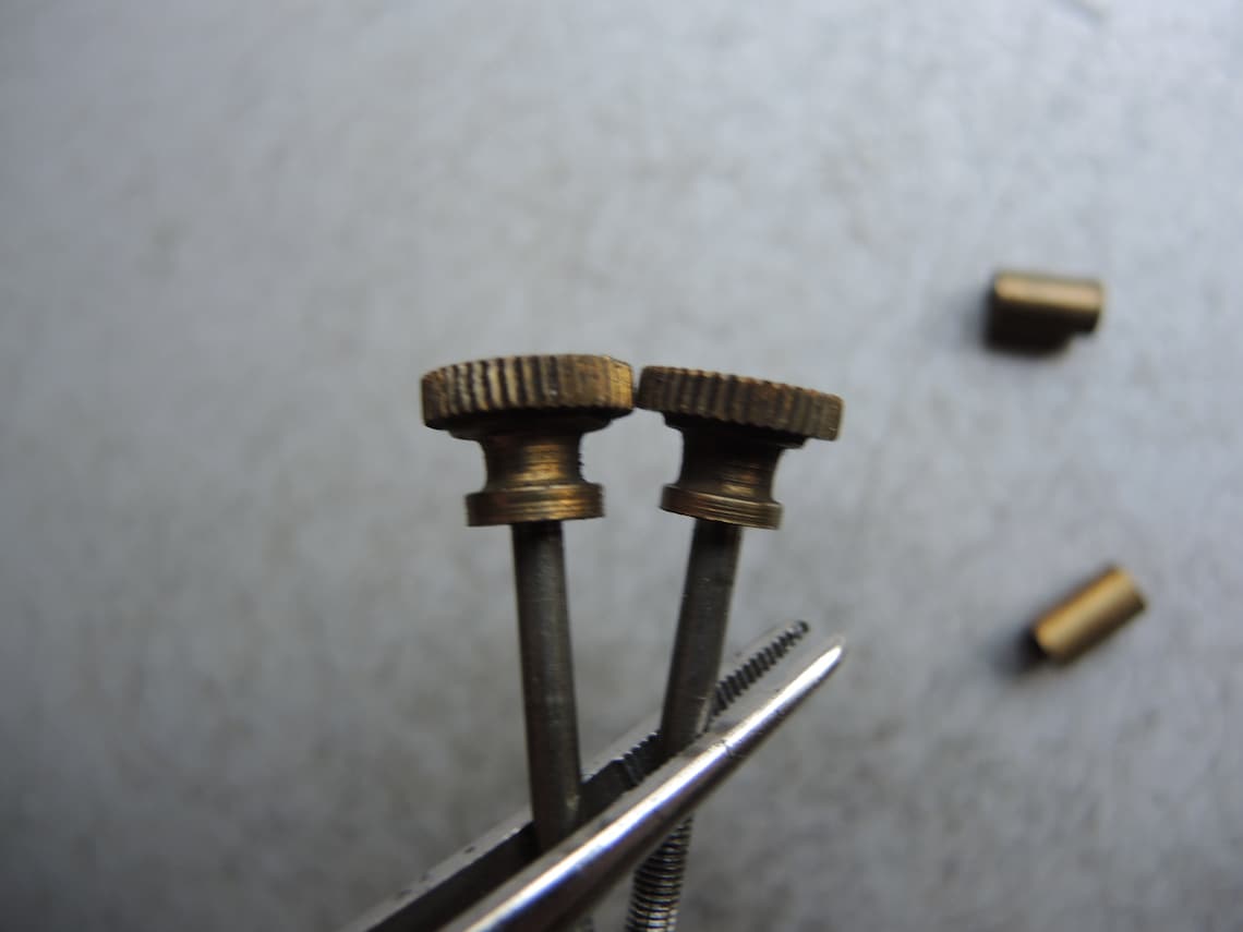 Set of Antique Brass Head Clock Movement Mount Fixation Screws / German ...