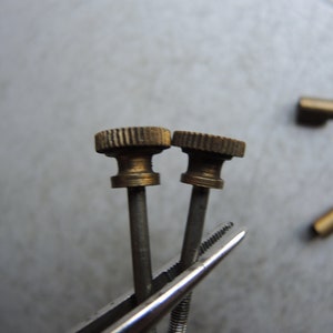 Set of Antique Brass Head Clock Movement Mount Fixation Screws / German ...