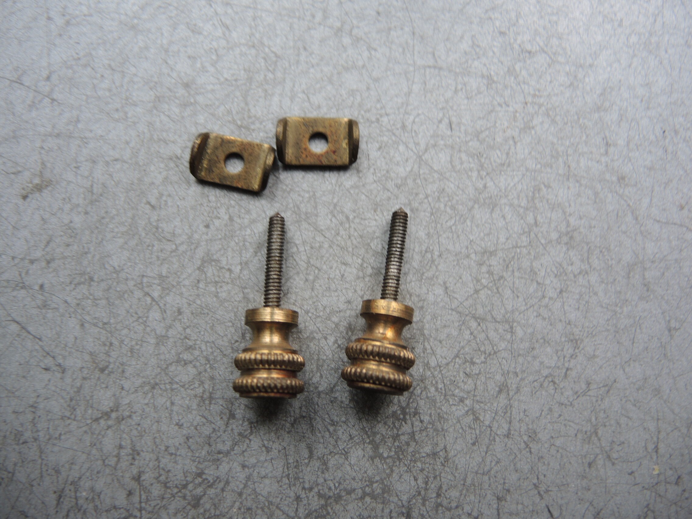 Set of Antique Brass Head Clock Movement Mount Fixation Screws / German ...