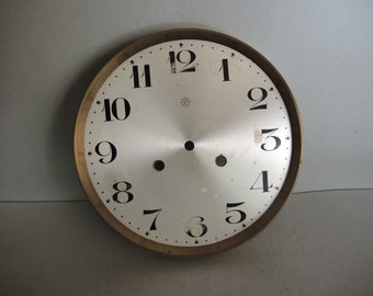 2x Vintage NOS German Clock Dial Face / Round Brass Dials / Clock Parts ...