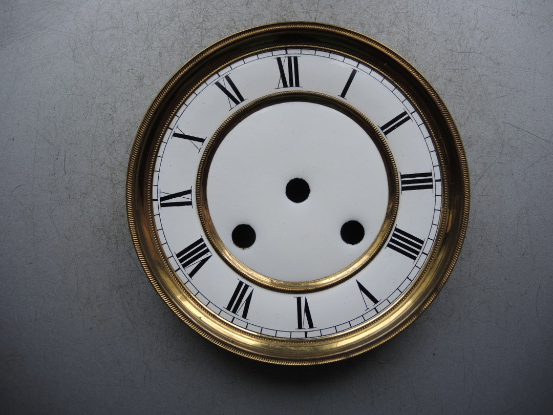 Genuine Antique Clock Solid Brass and Metal Porcelain Dial / German ...