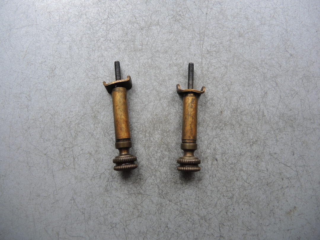 Set of Antique Brass Head Clock Movement Mount Long Fixation Screws ...