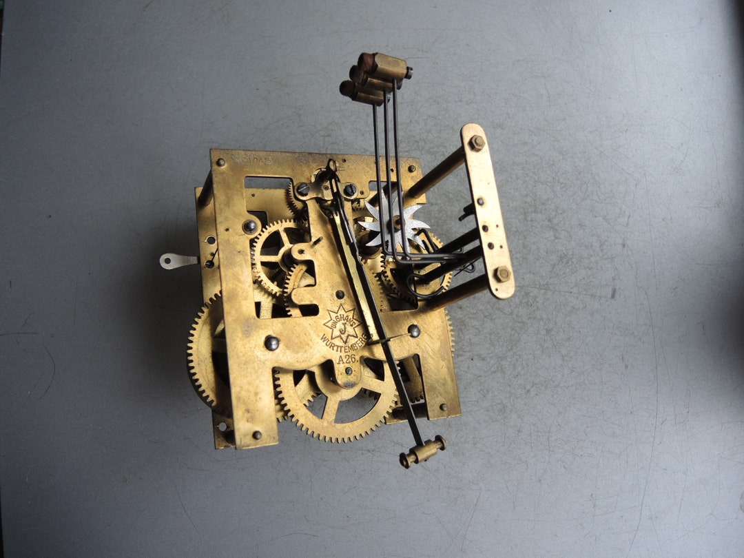 Genuine Antique Solid Brass and Metal Clock Movement JUNGHANS A26 ...