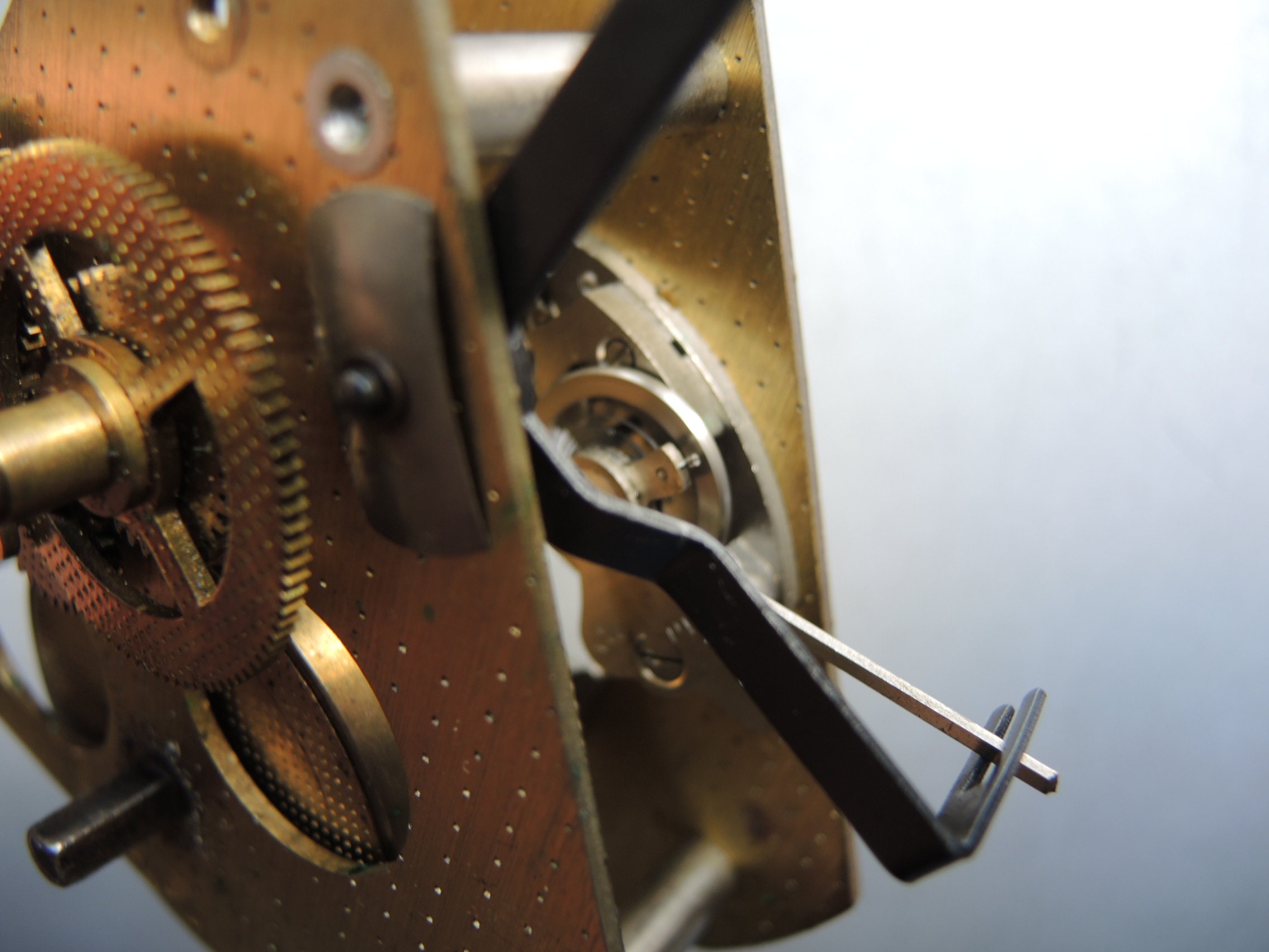 WORKING Vintage Ship Clock Brass Movement GUB GLASHUTTE / German Clock ...