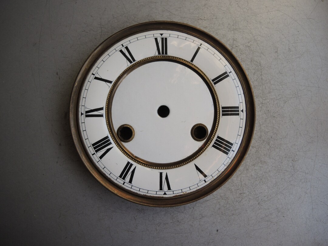 Genuine Antique Solid Brass and Metal Clock Porcelain Dial / German ...