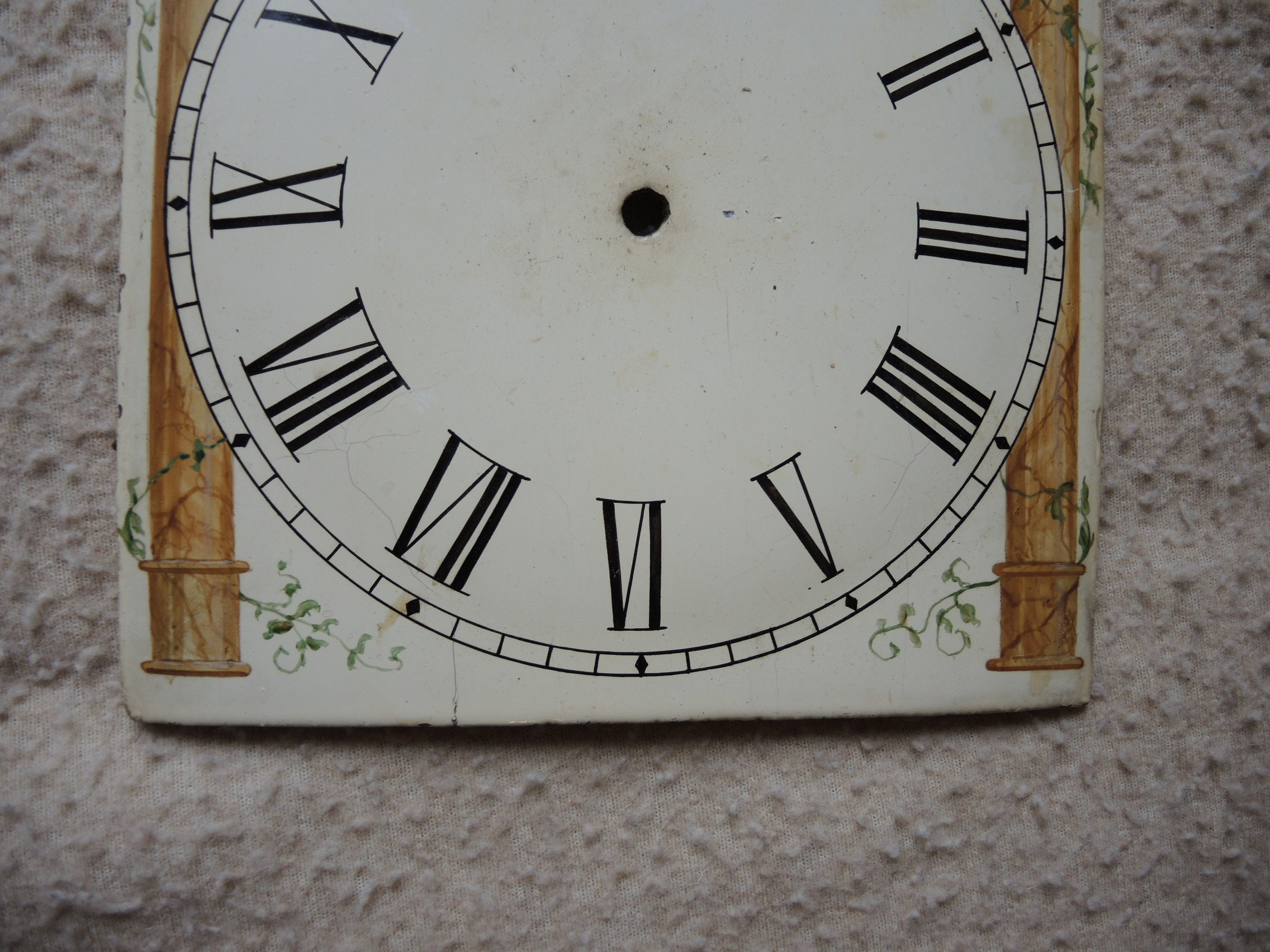 Antique 1800s Black Forest Clock Wooden Face Dial // Clock - Etsy