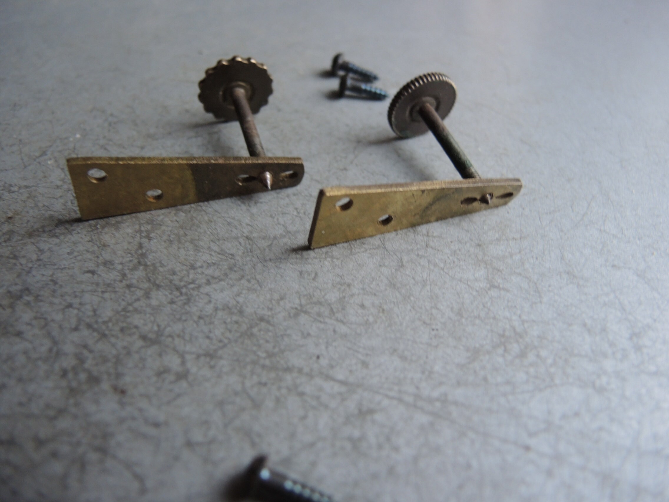 Nice Set of Antique Brass Head Clock Case Regulator Screws Gustav ...