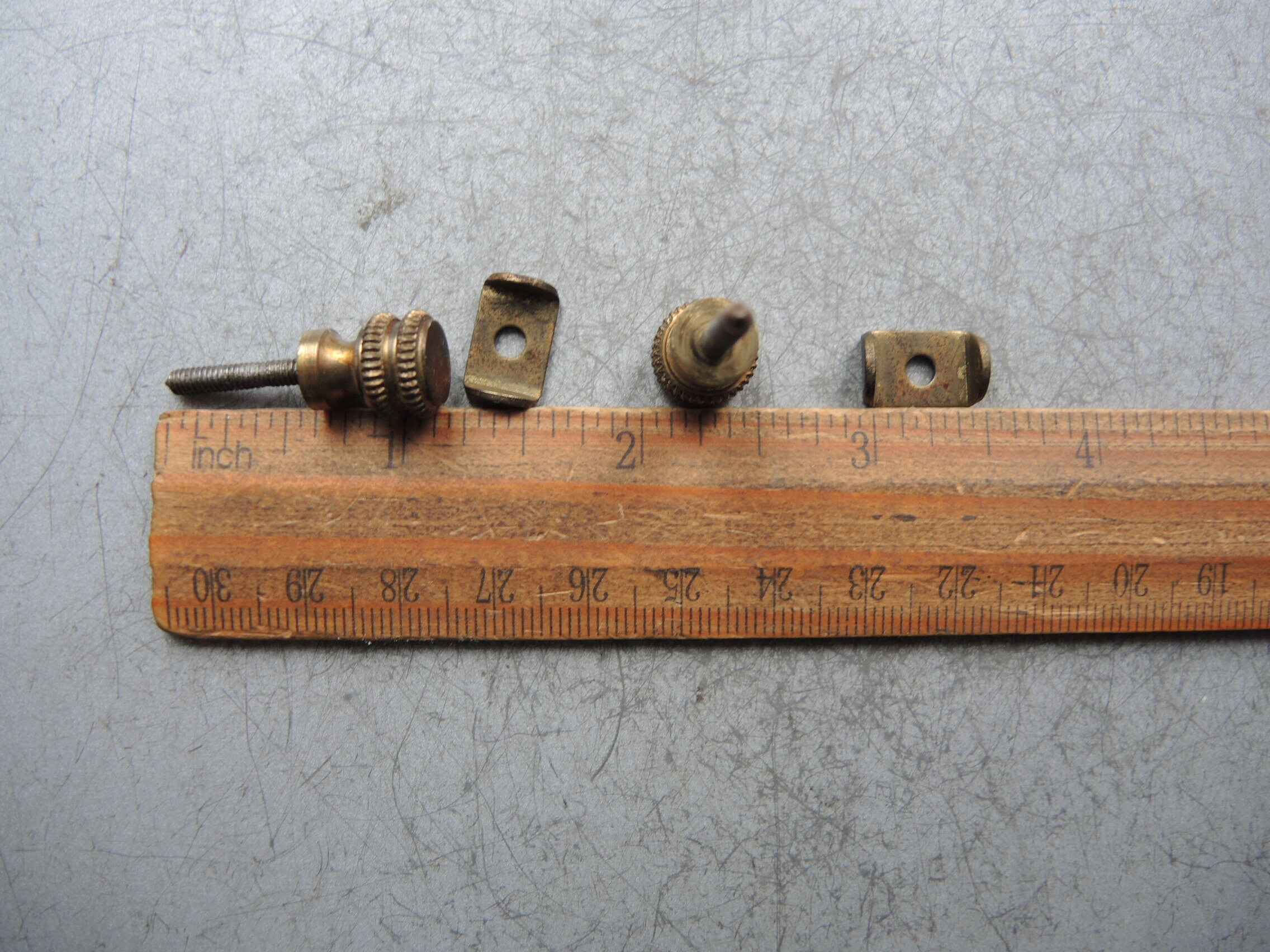 Set of Antique Brass Head Clock Movement Mount Fixation Screws / German ...