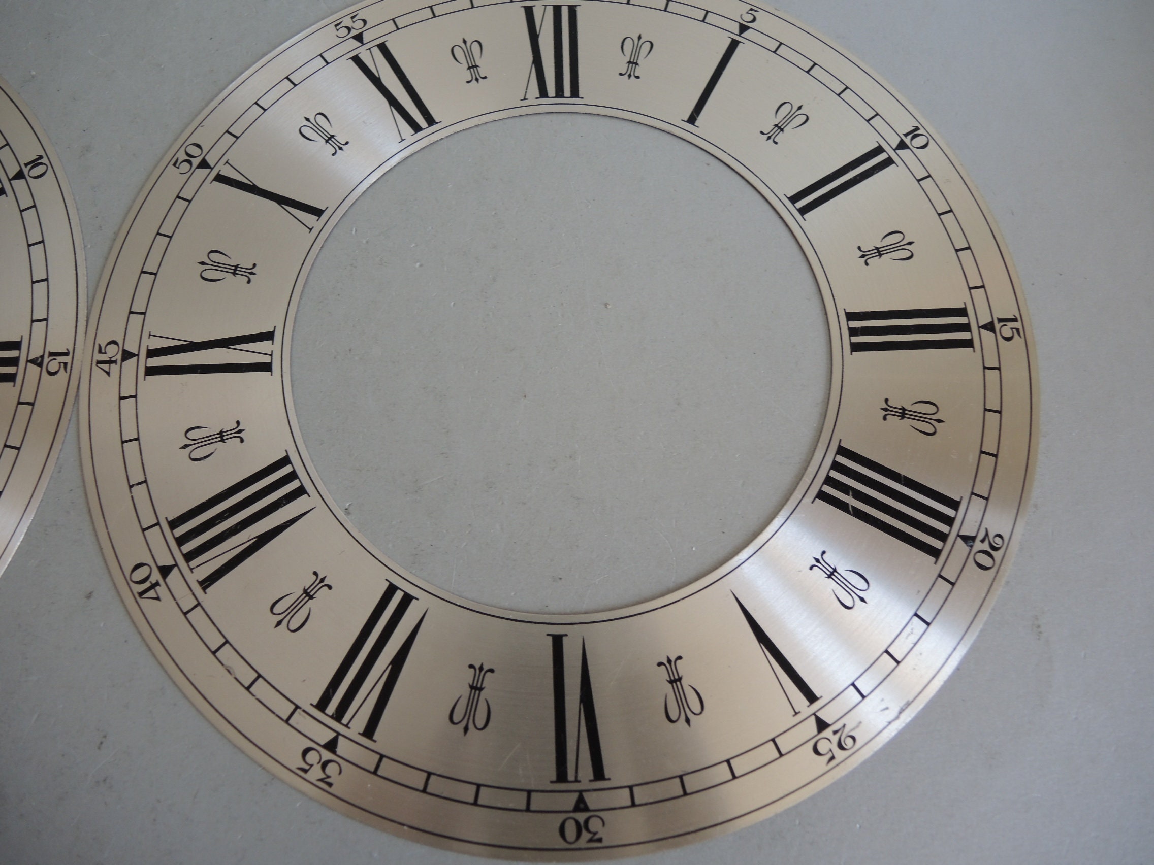 2x Vintage NOS German Clock Dial Face / Round Brass Dials / Clock Parts ...