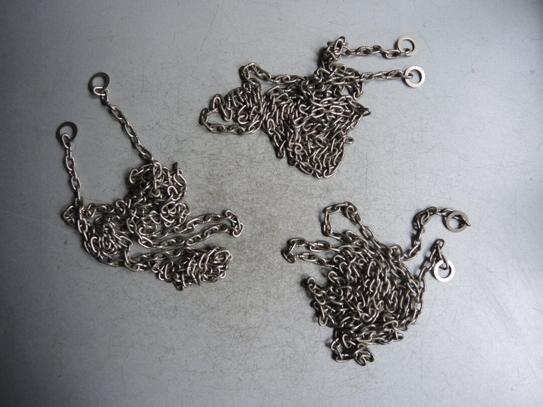 Set of 3 Vintage Solid Brass Chains for Weights / Cuckoo Clock Weights ...