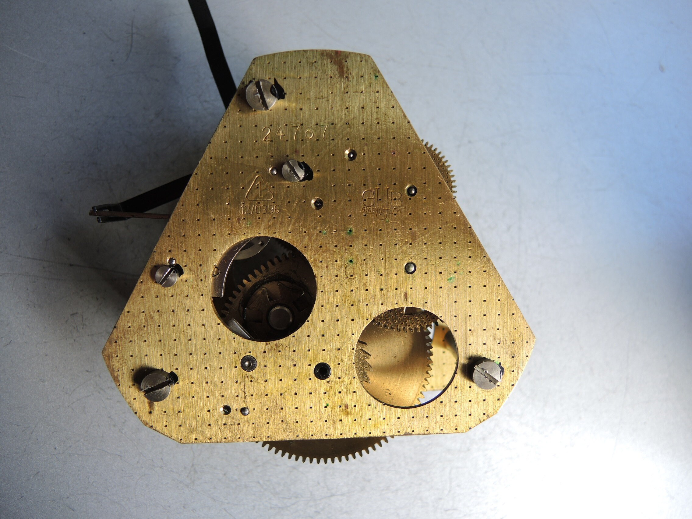 WORKING Vintage Ship Clock Brass Movement GUB GLASHUTTE / German Clock ...