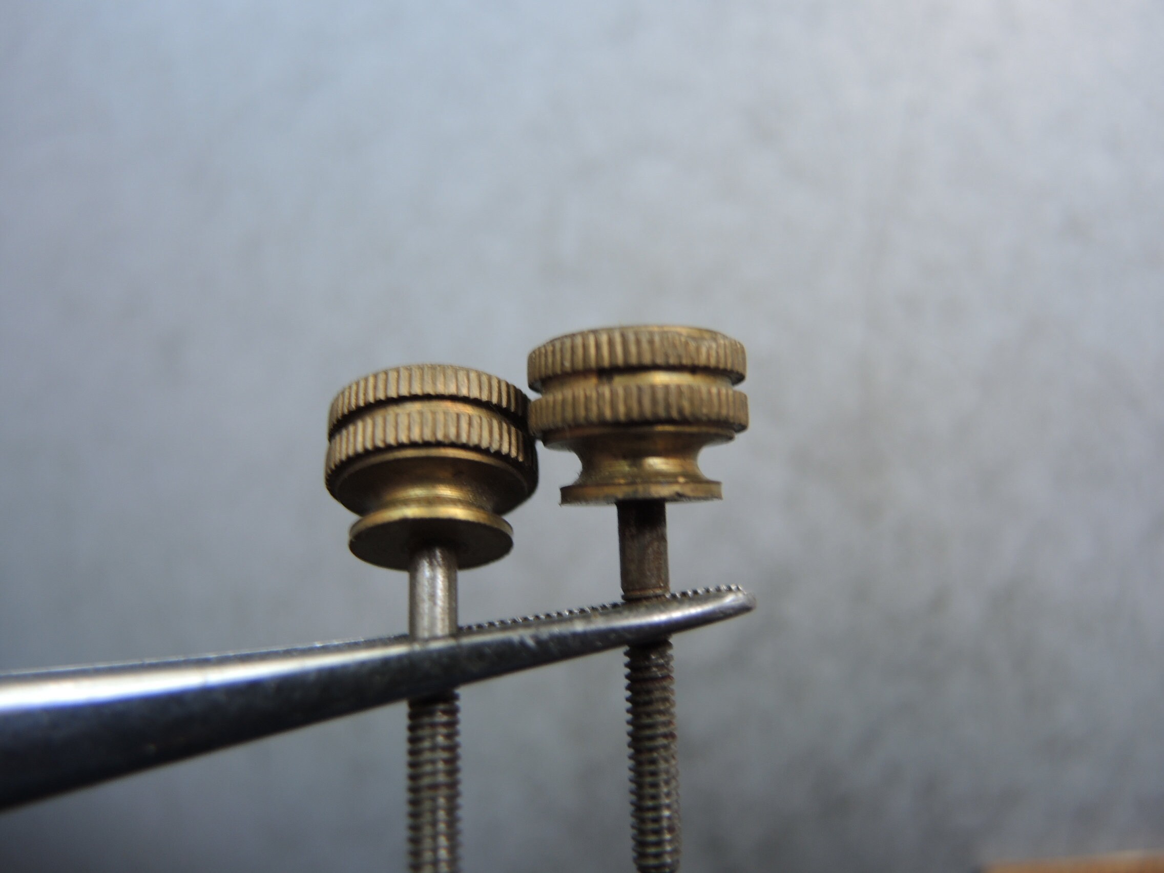 Set of Antique Brass Head Clock Movement Mount Fixation Screws / German ...