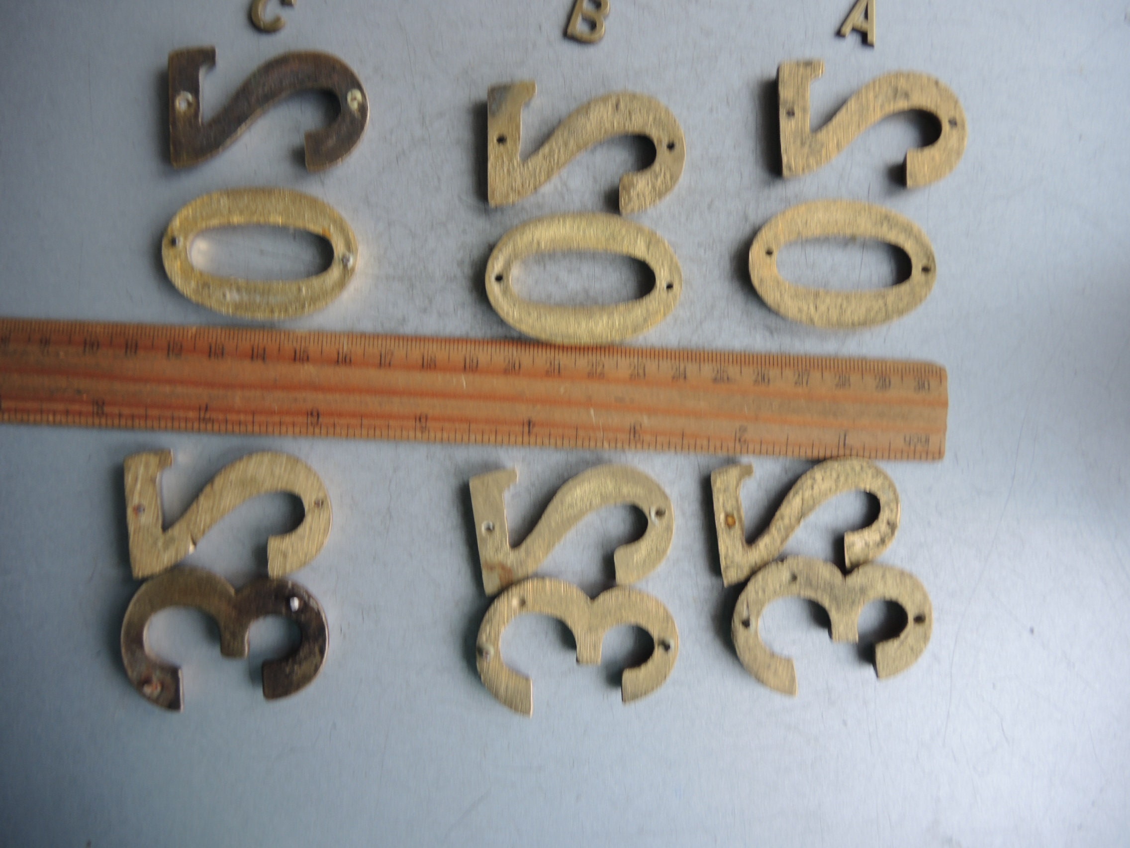 ONE Set of 4 Vintage Solid Brass Metal Similar Size Numbers 2023 ...