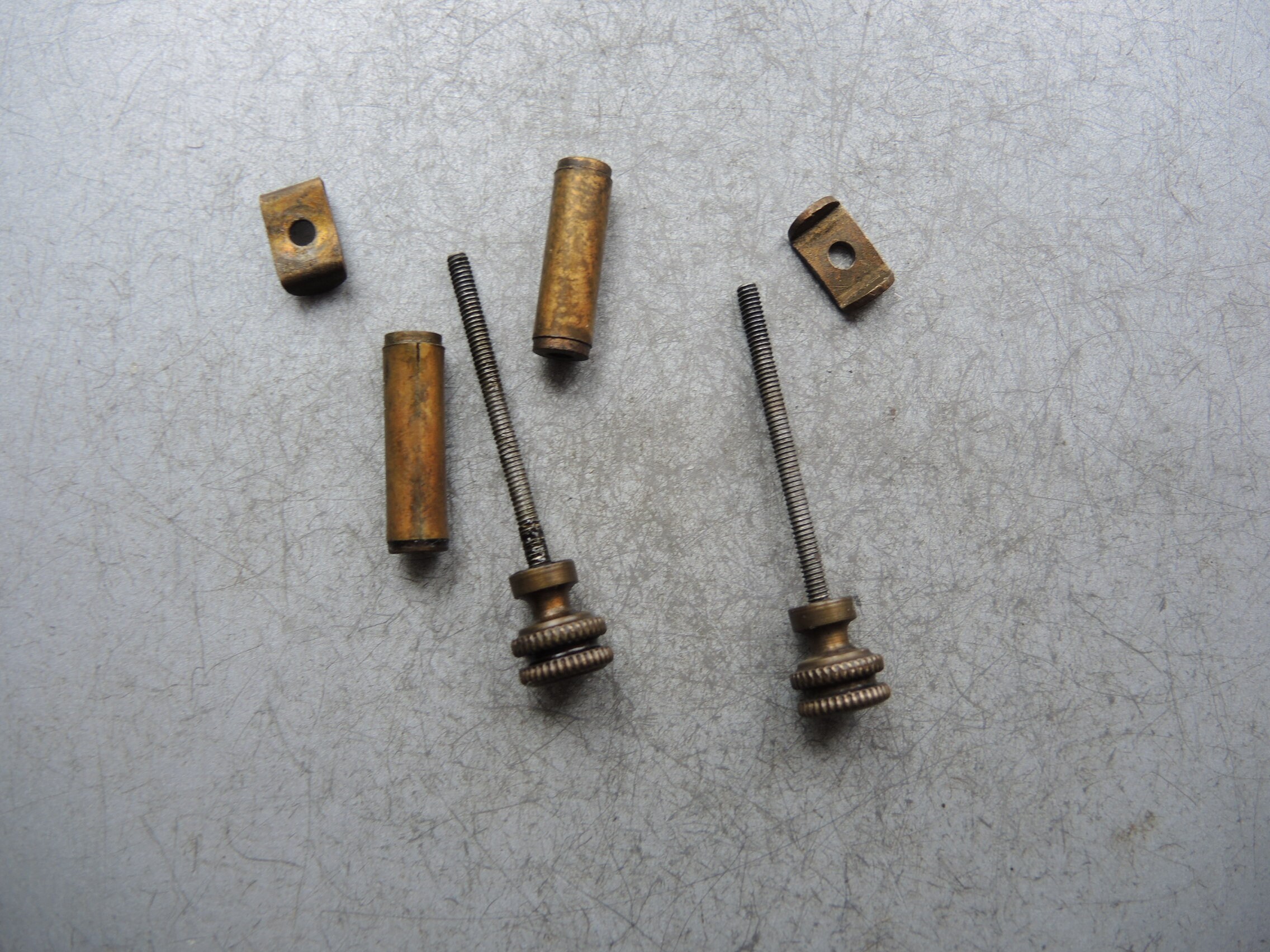 Set of Antique Brass Head Clock Movement Mount Long Fixation Screws ...