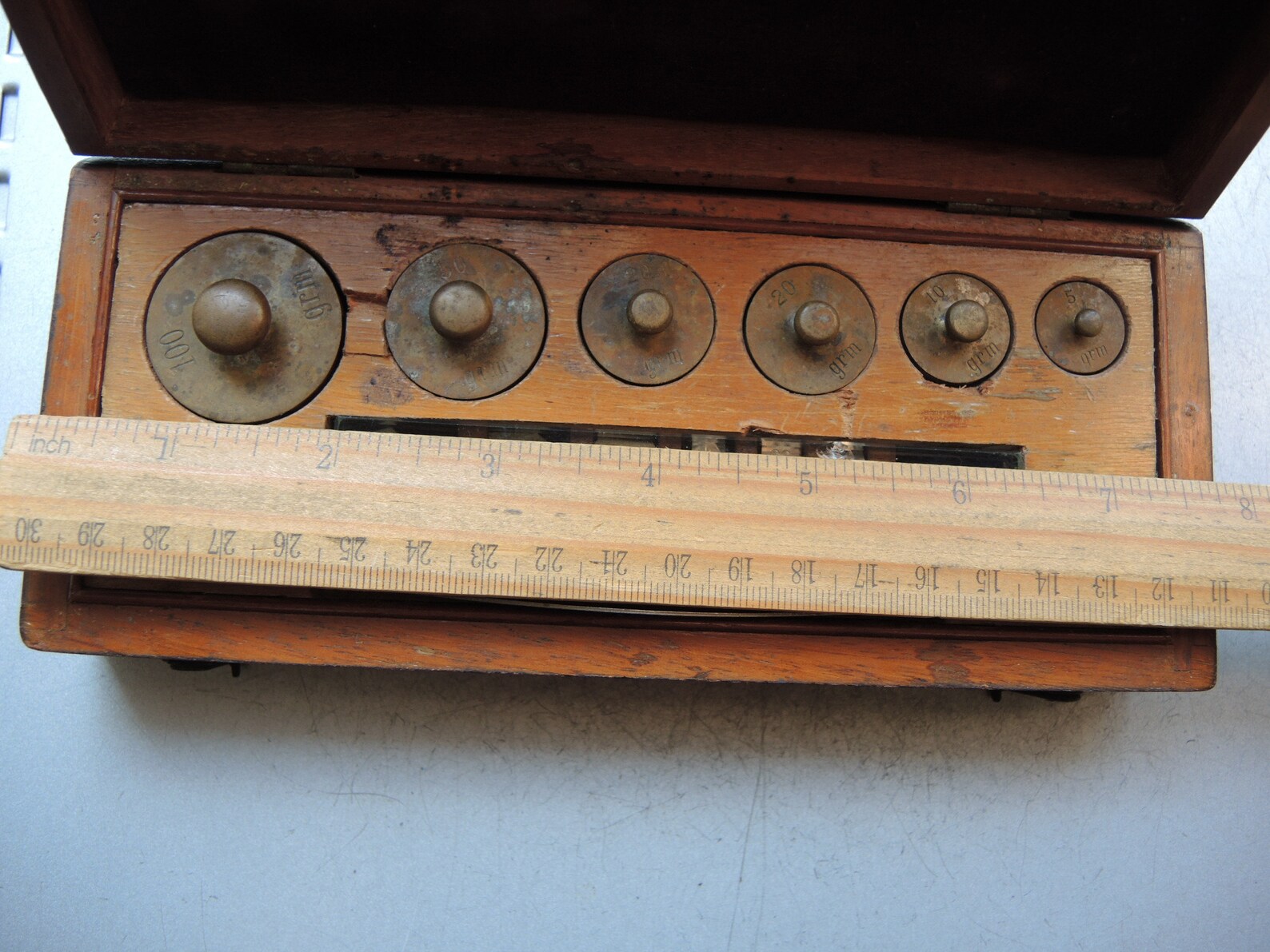 Antique England Made Solid Brass Weights Set in Original - Etsy