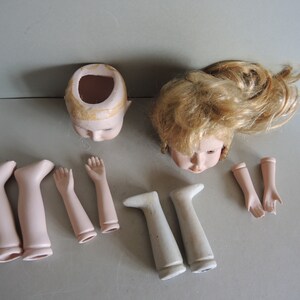 2x Vintage BISQUE Porcelain Doll Parts / Complete Set Head Arms and ...