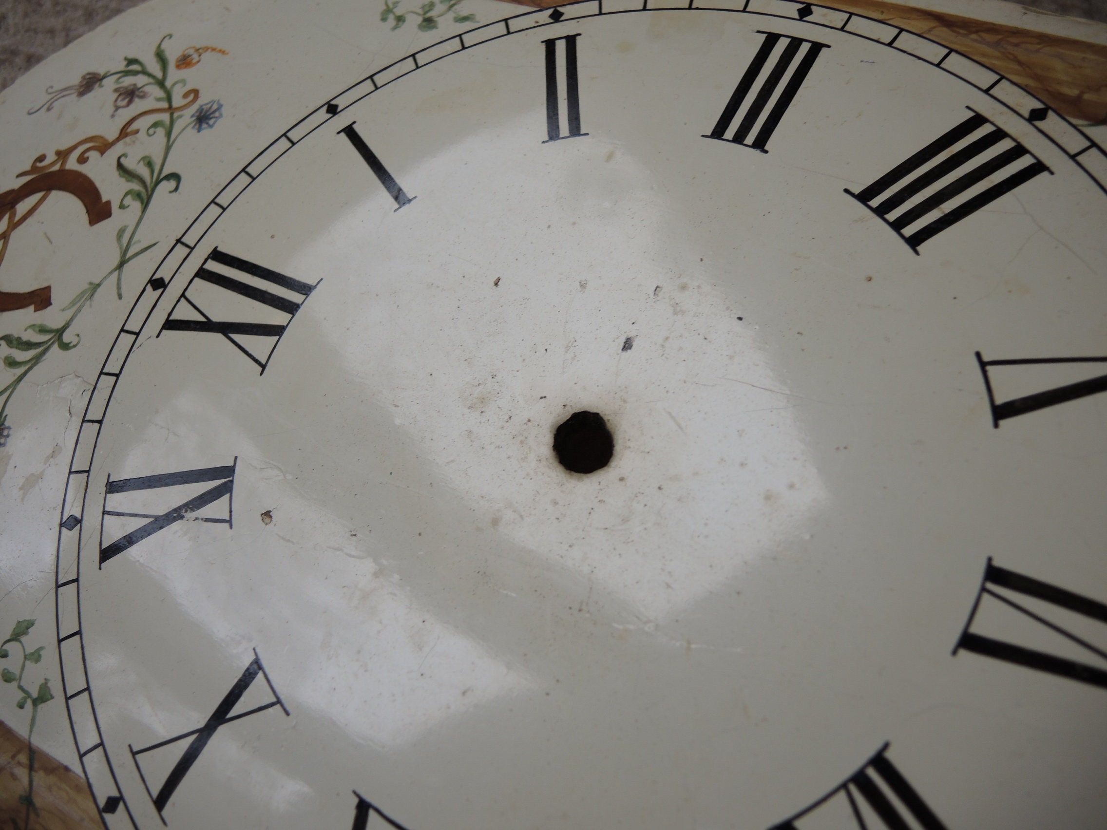 Antique 1800s Black Forest Clock Wooden Face Dial // Clock - Etsy