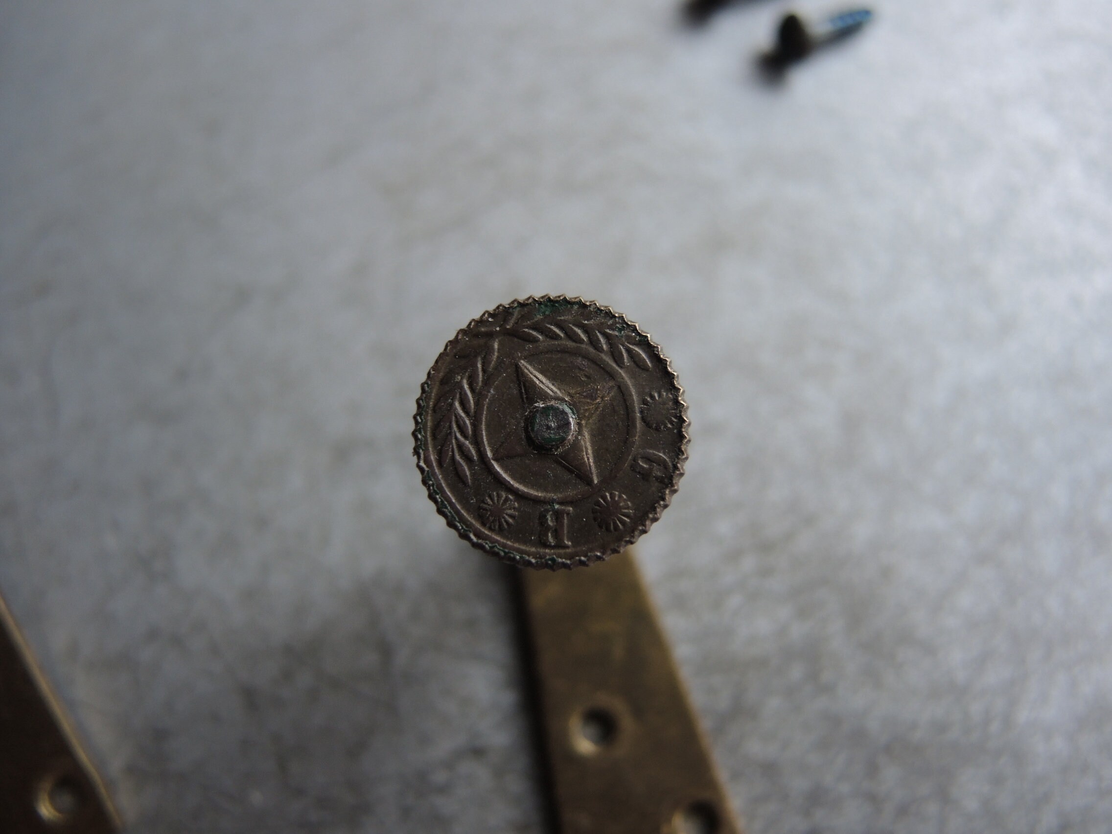 Nice Set of Antique Brass Head Clock Case Regulator Screws Gustav ...