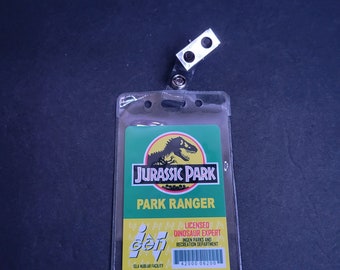 Jurassic Park Ranger ID Badge customize With Your FACE or NAME ...