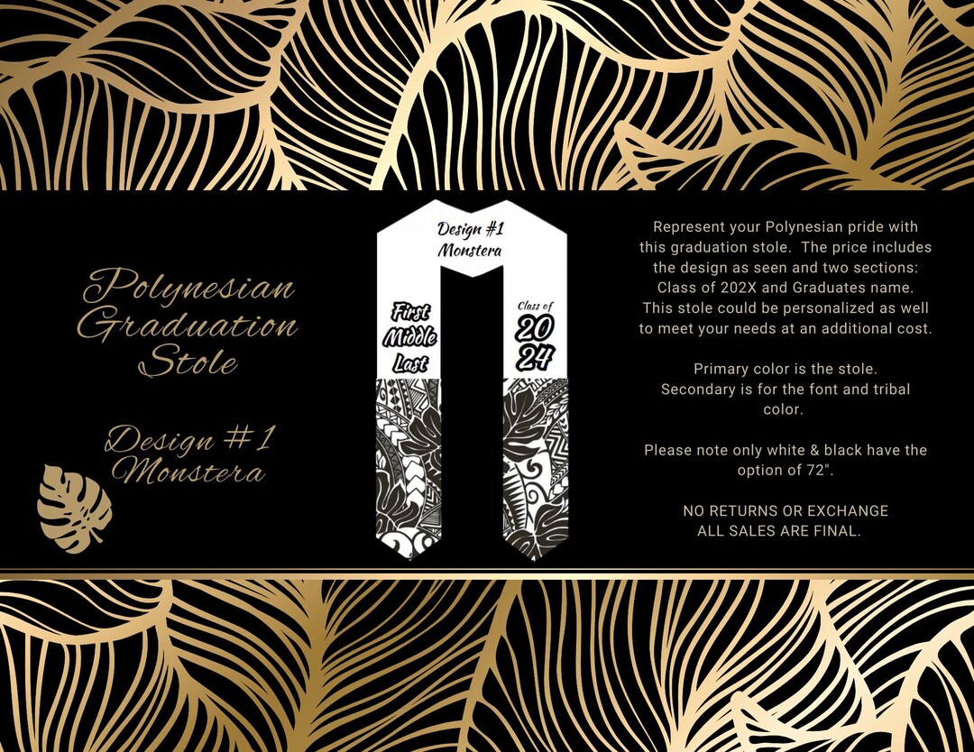 Polynesian Graduation Stole (predesigned) - Etsy