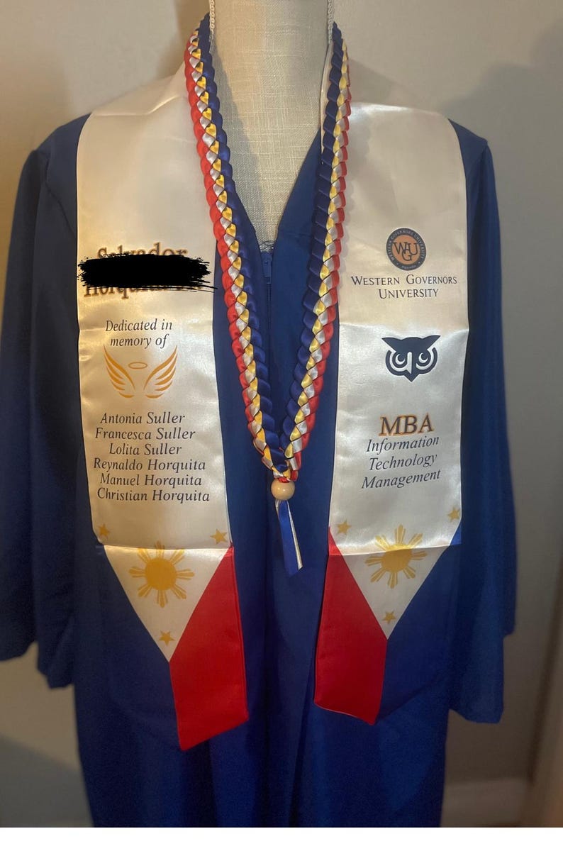 70" Philippine Flag Graduation Stole - Etsy
