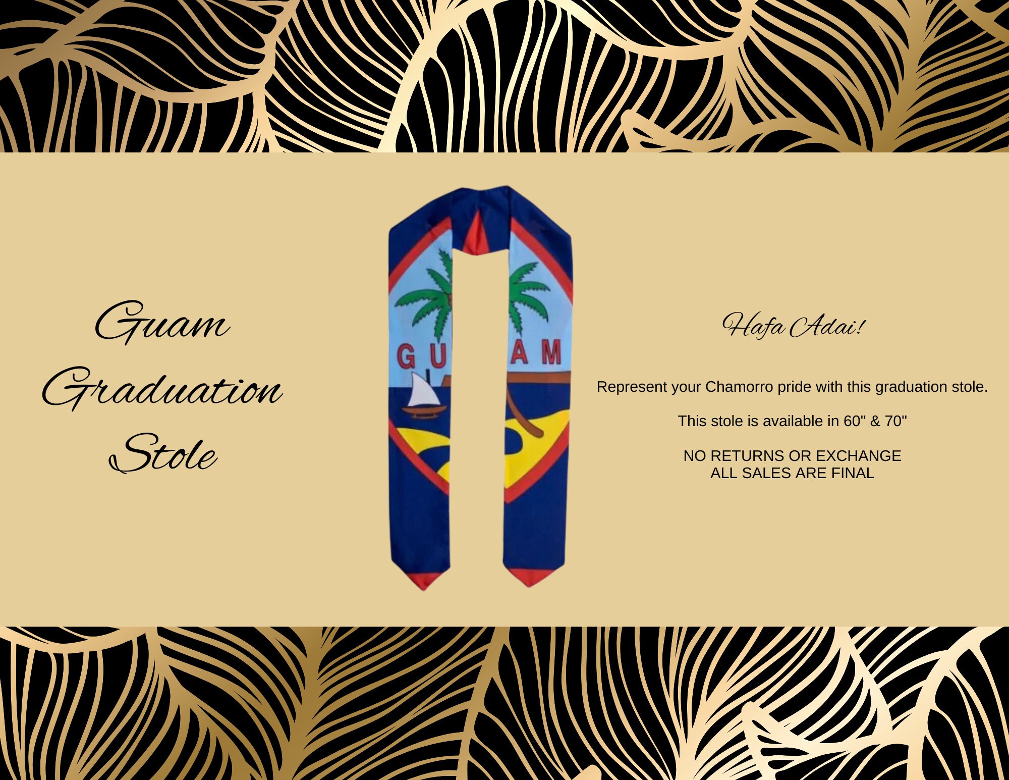 Guam Graduation Stole - Etsy