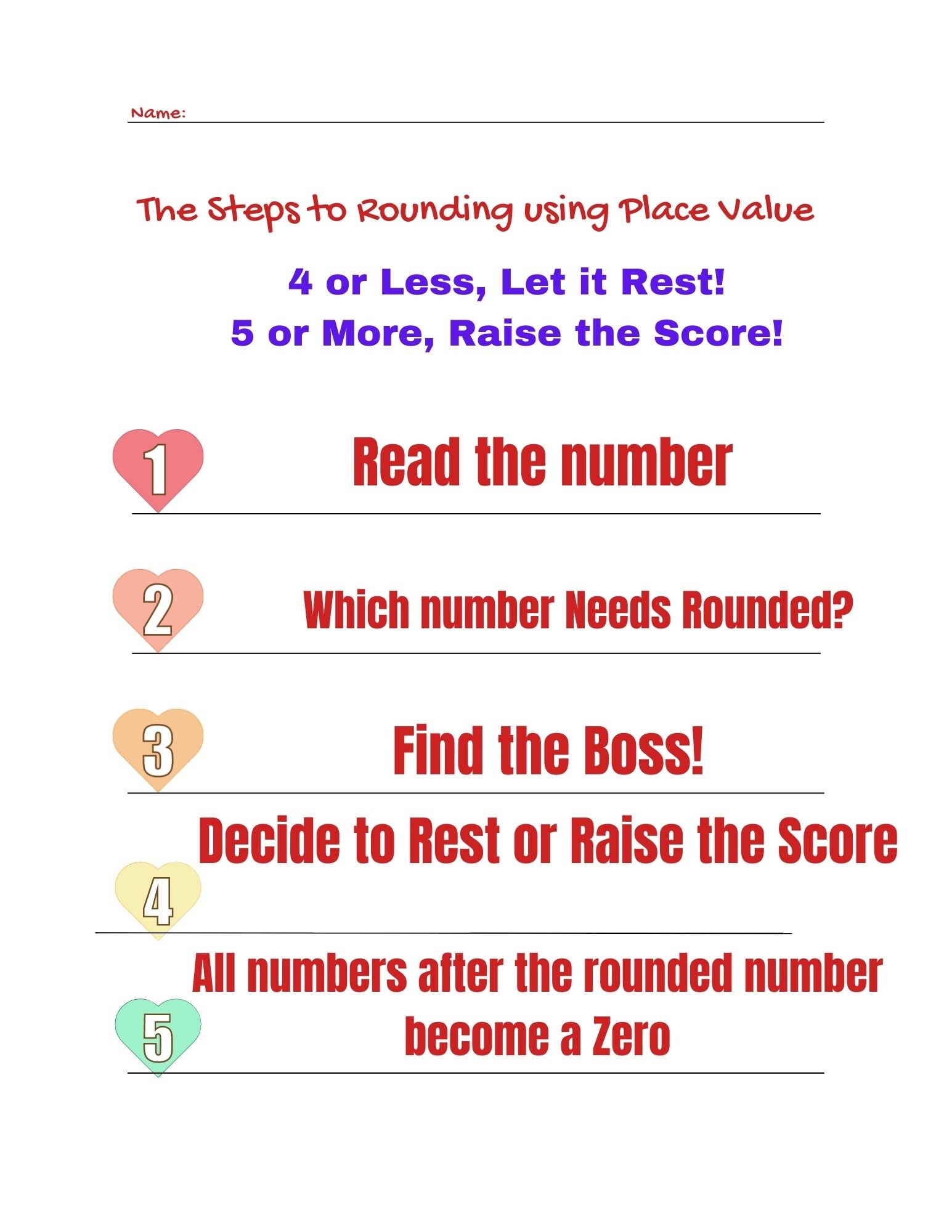 Rounding Using Nearest Place Value - Etsy