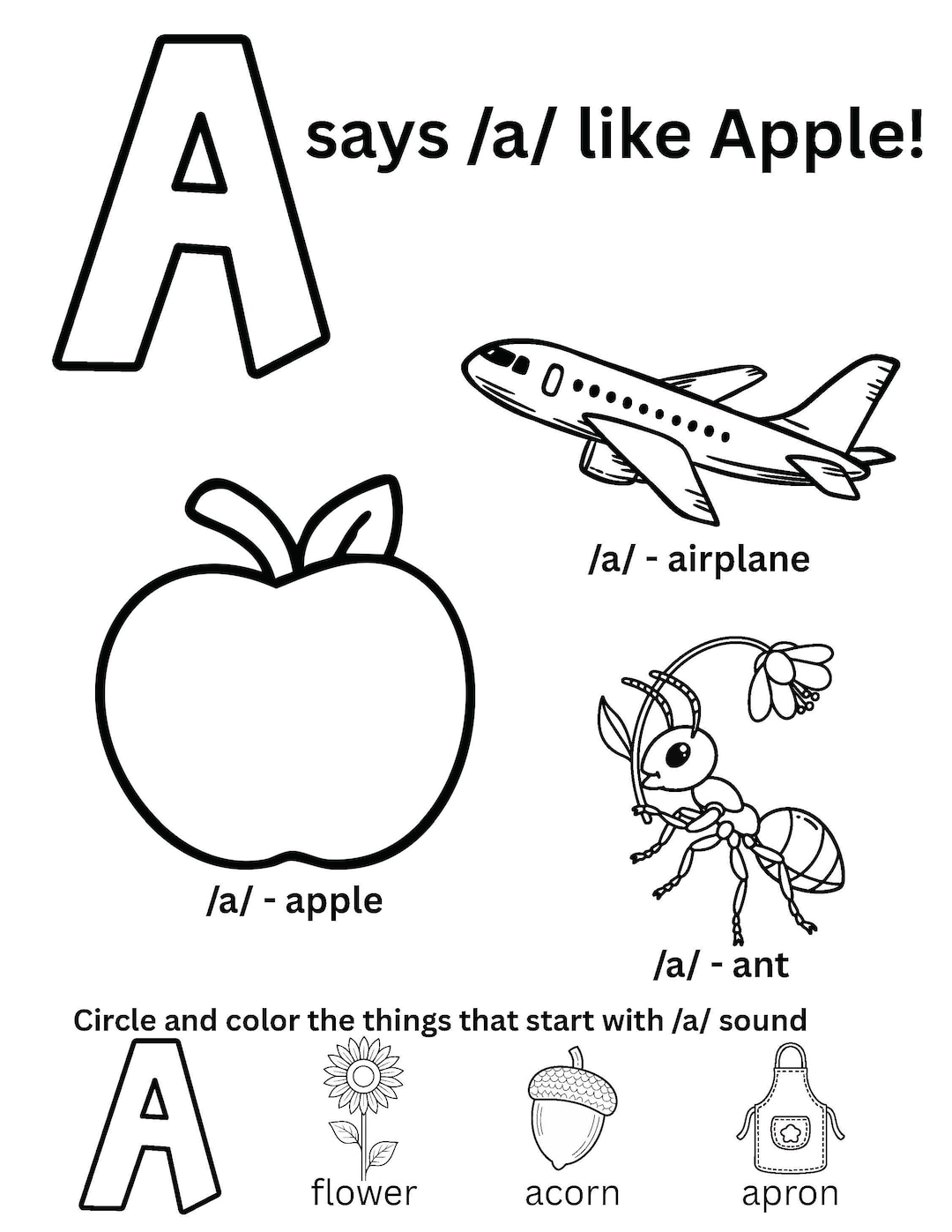 Alphabet & Phonics Coloring Workbook for Early Readers (grades 1-2) - Etsy