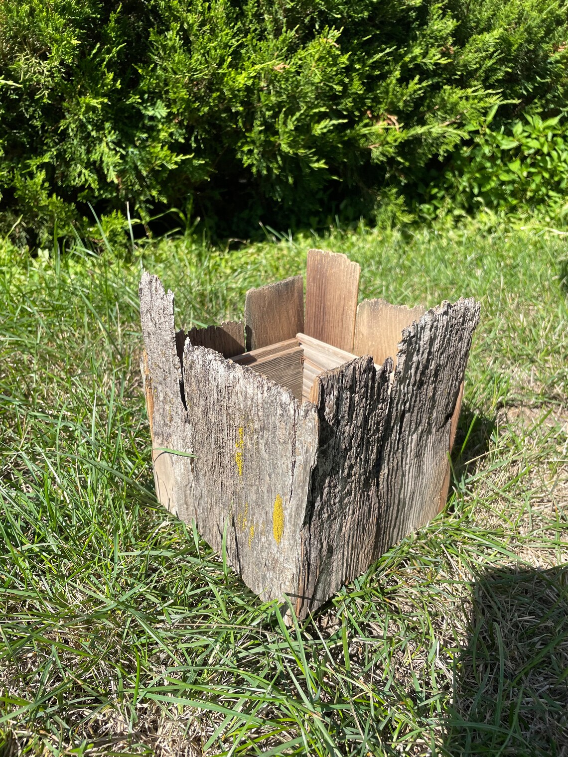 Rustic Flower Box Small (flower Not Included) - Etsy