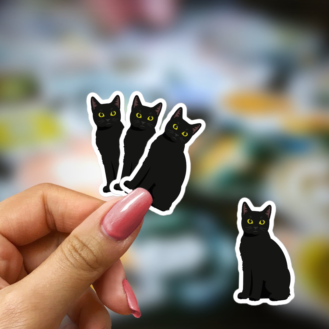 Mini Black Cat Sticker Black Cat Decal for Cat Lover Sticker for Black ...