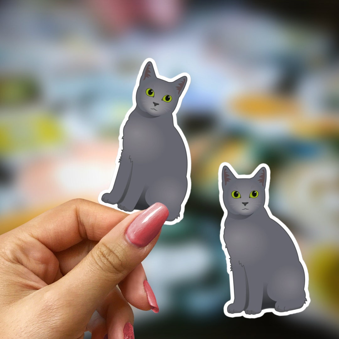 Russian Blue Sticker for Grey Cat Owner Gift for Cat Lover Sticker ...