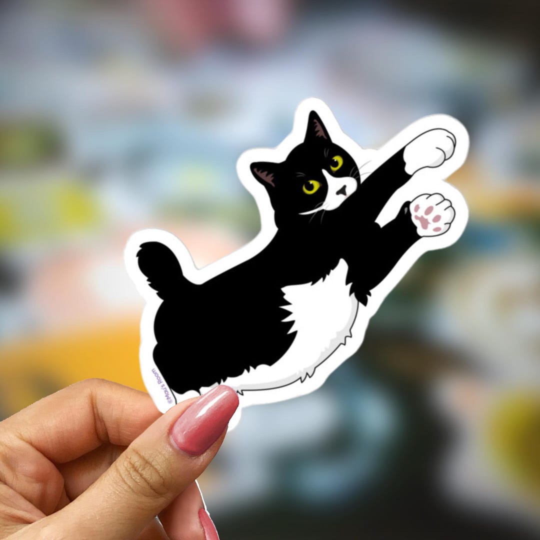 Tuxedo Cat Sticker for Tuxedo Cat Lover Cute Cat Sticker Tuxedo Cat ...