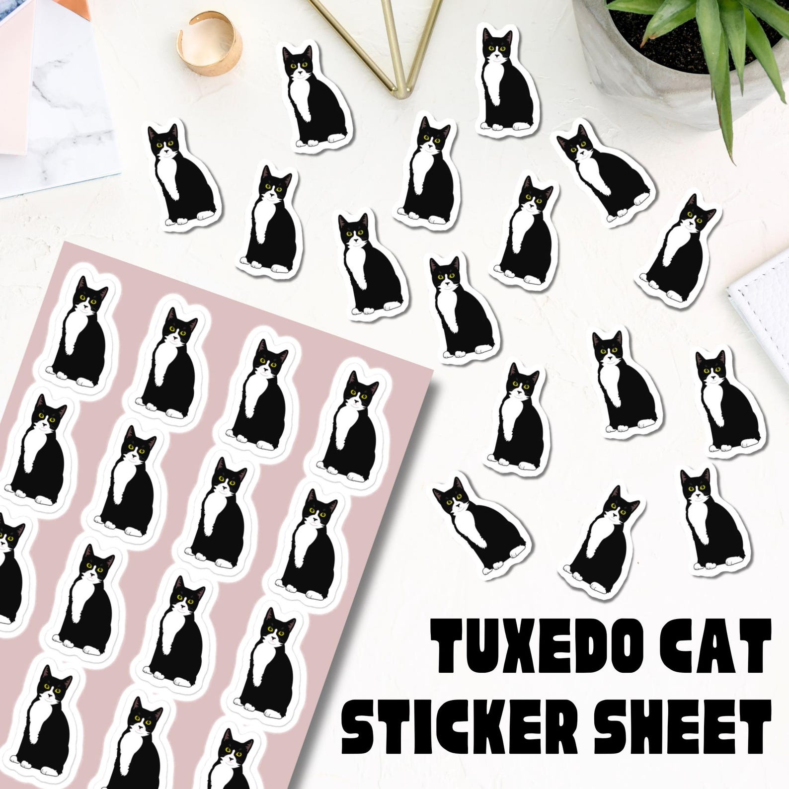 Tuxedo Cat Sticker Tuxedo Cat Decal Tuxedo Cat Gift for Tuxedo Cat ...