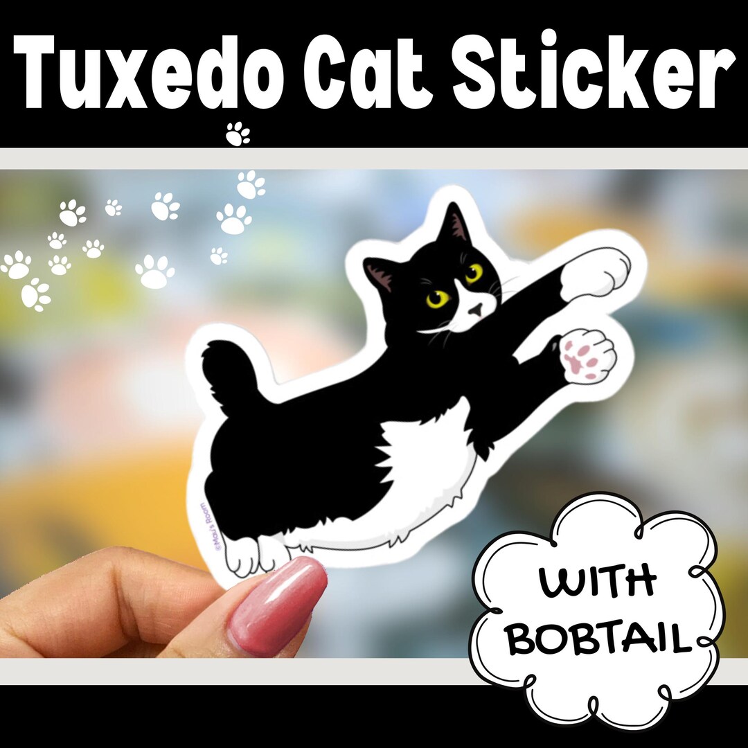 Tuxedo Cat Decal for Tuxedo Cat Lover Cute Cat Sticker Tuxedo Cat Gift ...