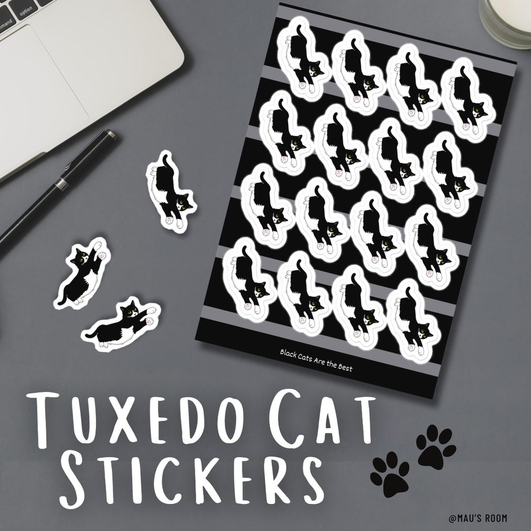 Tuxedo Cat Sticker Tuxedo Cat Gift for Cat Lover Tuxedo Cat Owner Gift ...
