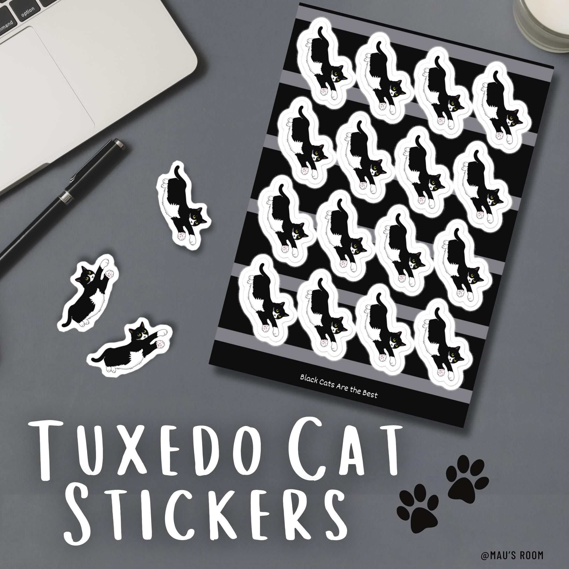 Tuxedo Cat Sticker Tuxedo Cat Gift for Cat Lover Tuxedo Cat Owner Gift ...