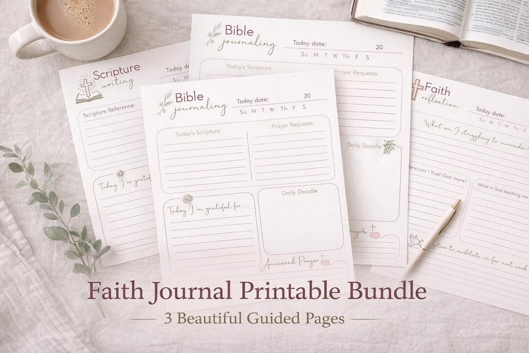 Faith Journal Printable | Bible Study, Scripture Writing (PDF Download ...