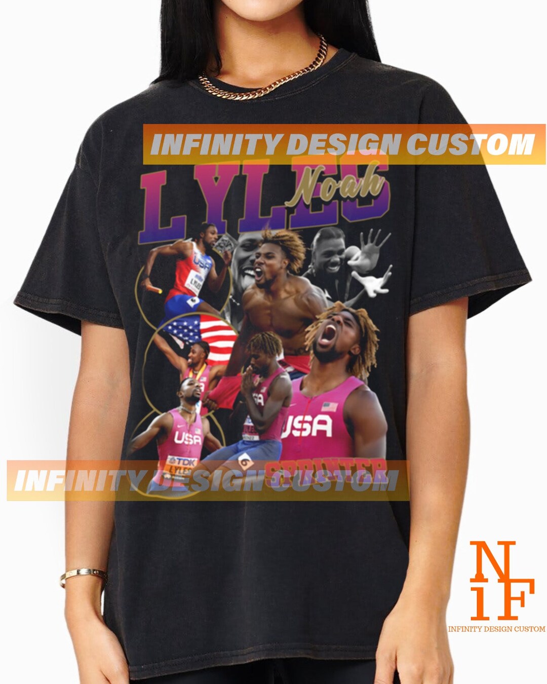 Noah Lyles T-shirt Runner Atlet Merchandise Bootleg Vintage Classic ...